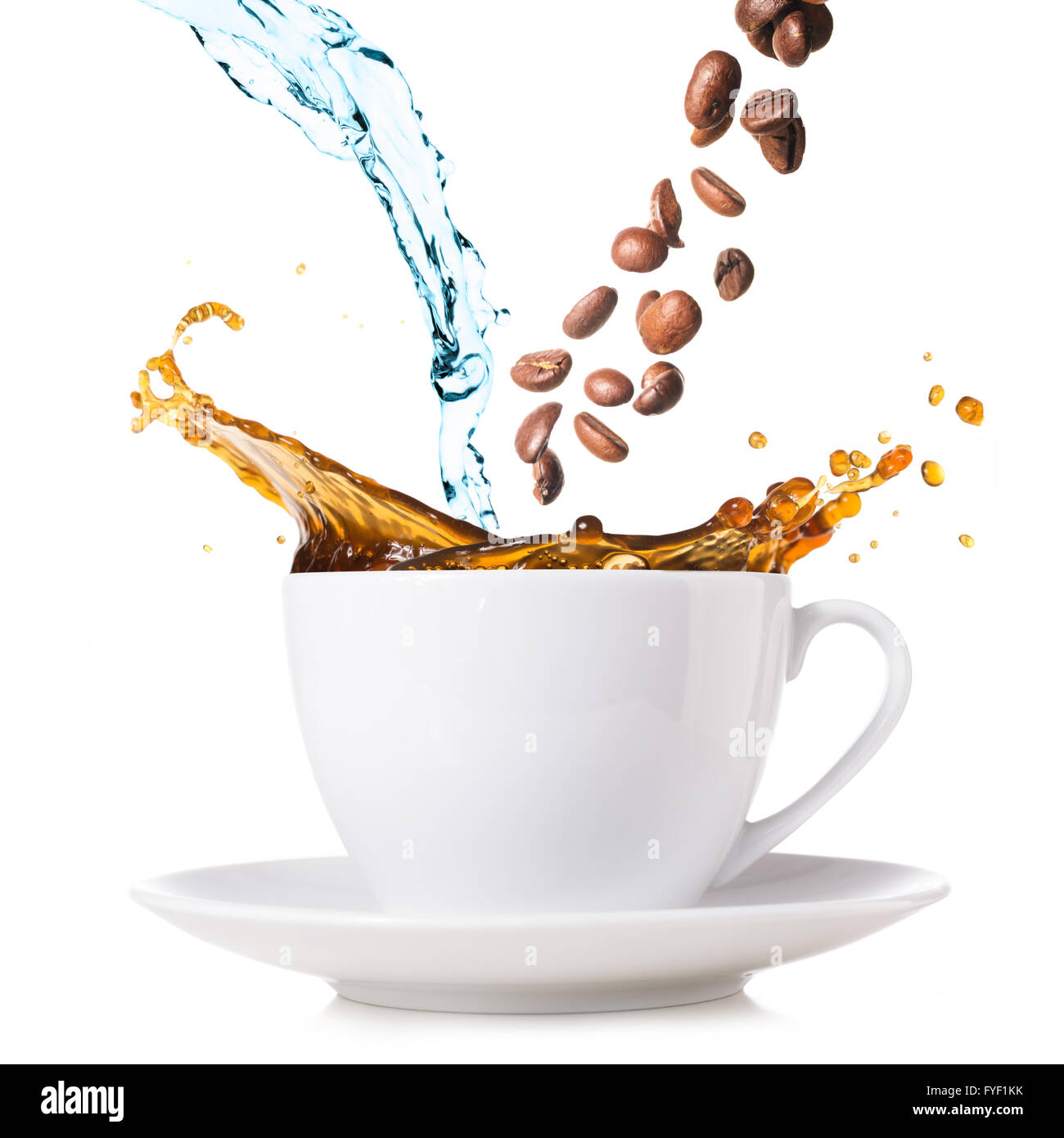 Coffee beans making coffee splash hi-res stock photography and images ...