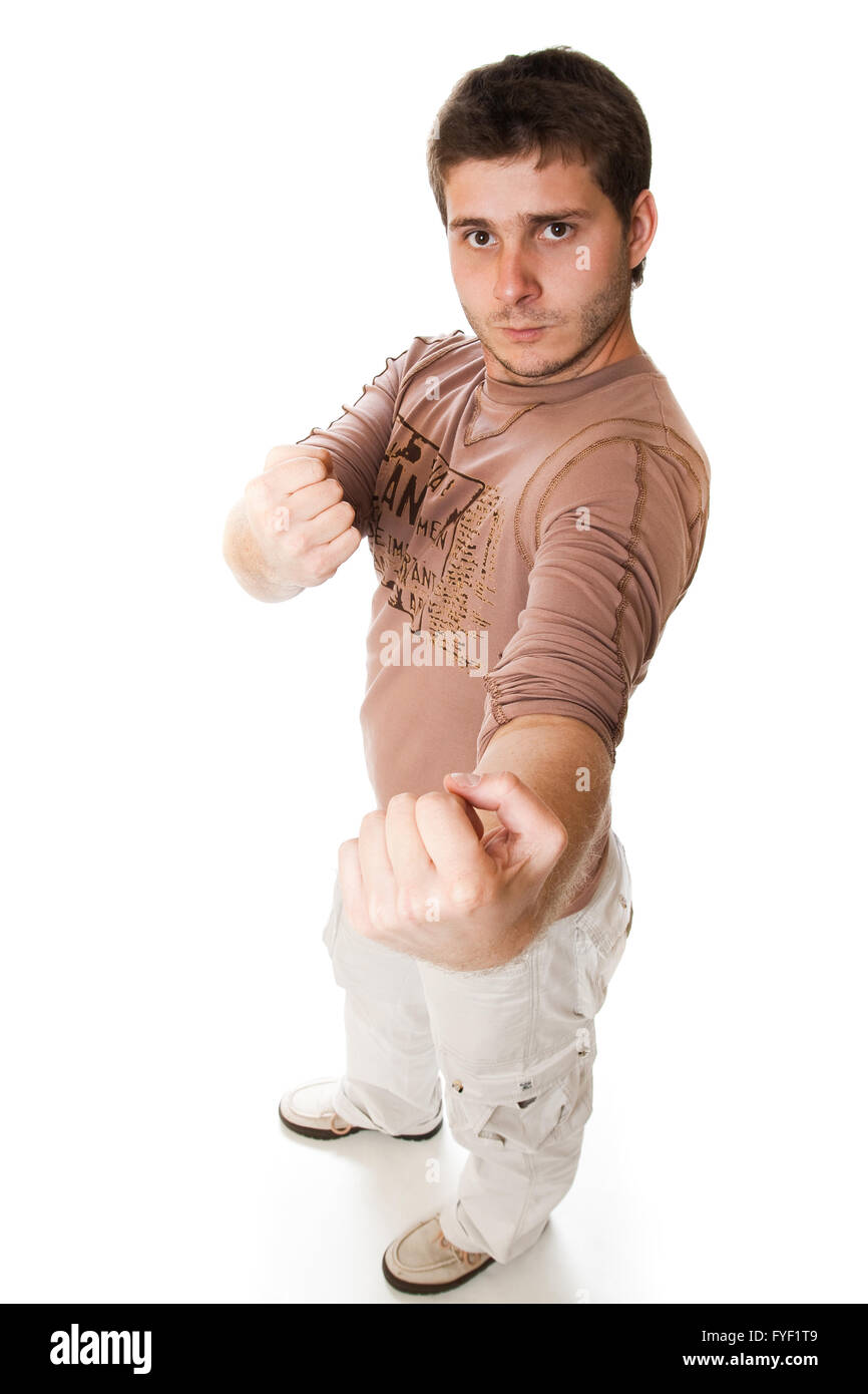 Attractive young casual guy playing the fool Stock Photo - Alamy