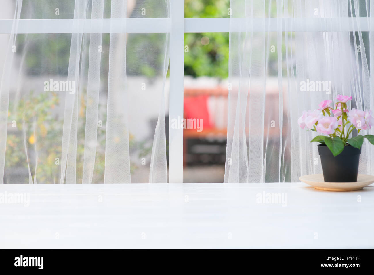 Window and wooden with summer window background Stock Photo - Alamy
