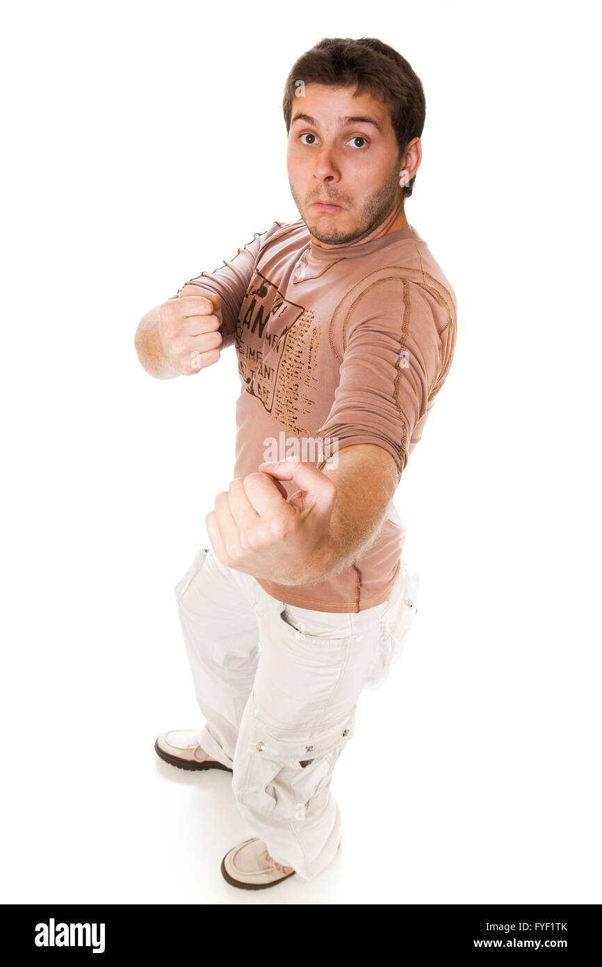 Attractive young casual guy playing the fool Stock Photo - Alamy