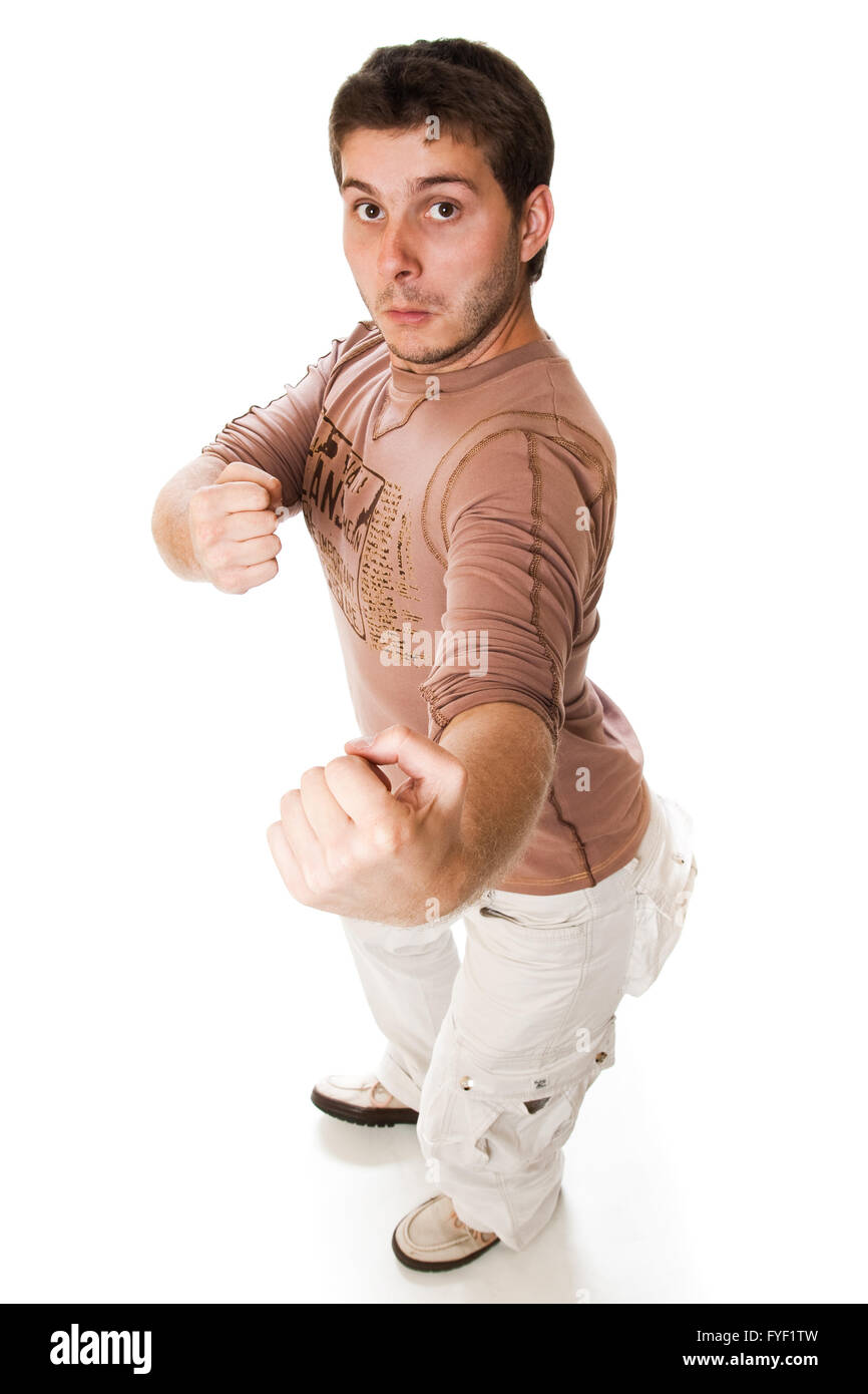 Attractive young casual guy playing the fool Stock Photo - Alamy