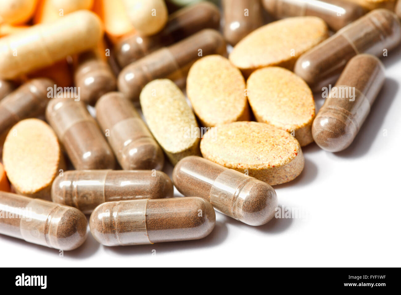 Medicinal pills piled up a bunch Stock Photo - Alamy
