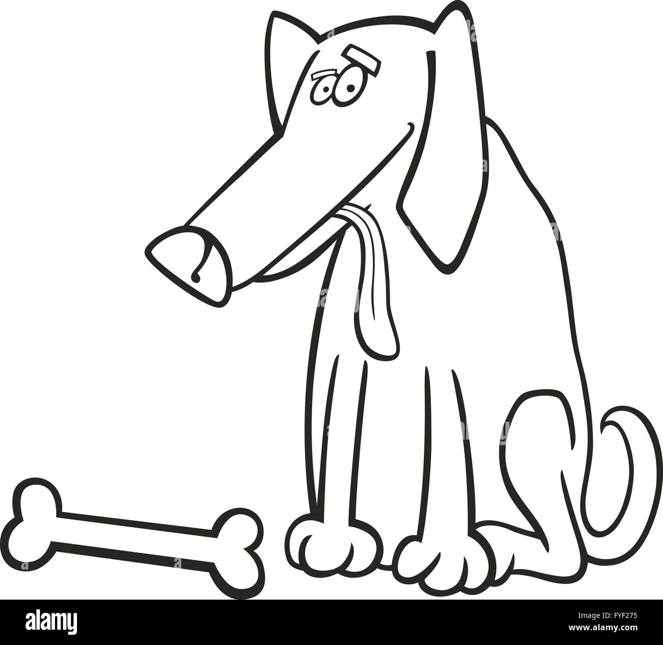 Black white cartoon dog bone hi-res stock photography and images - Alamy