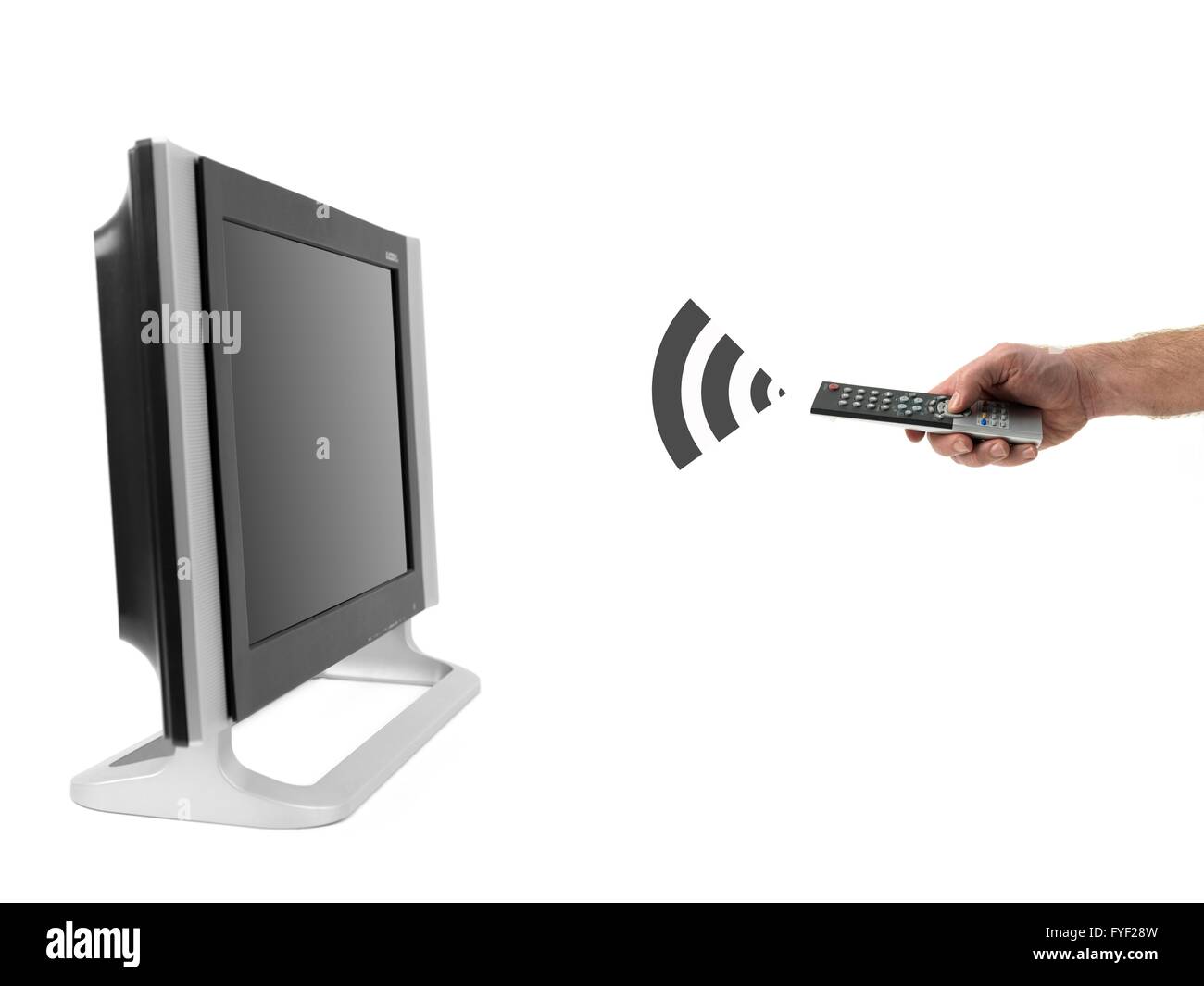 A LCD TV monitor isolated against a white background Stock Photo - Alamy