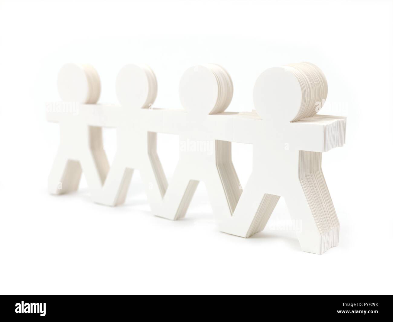 Cutout figures of people isolated against a white background Stock ...