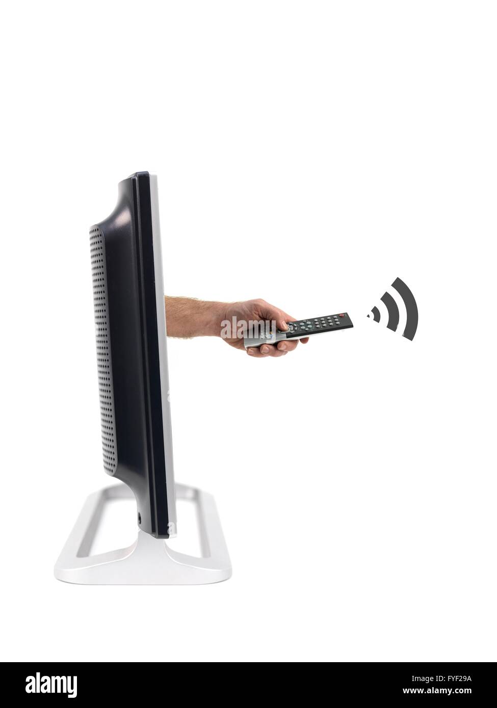 A LCD TV monitor isolated against a white background Stock Photo - Alamy
