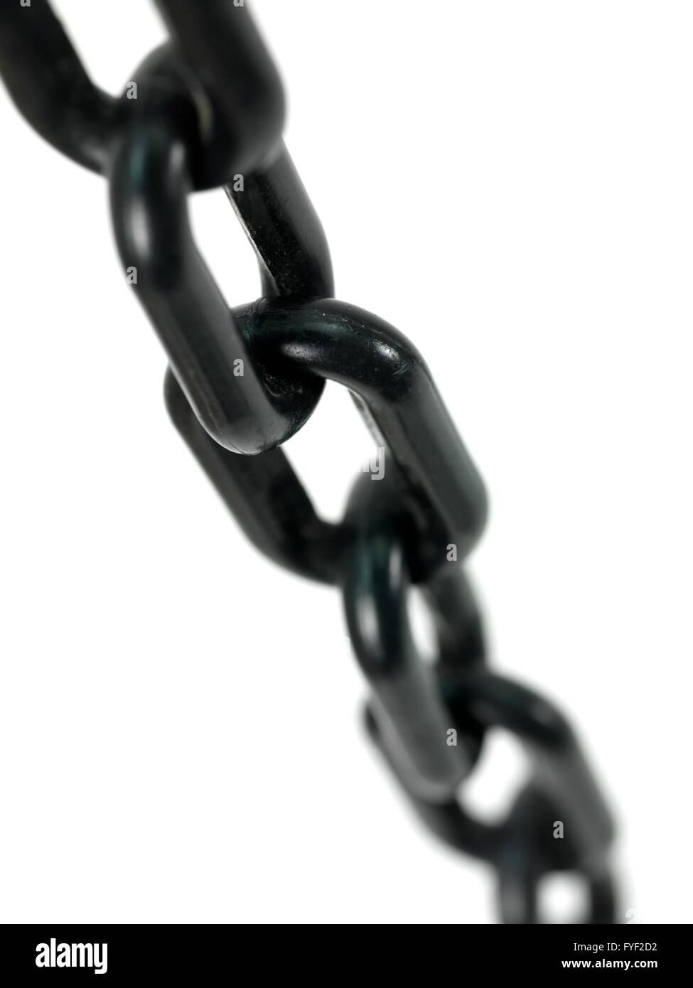 A black chain isolated against a white background Stock Photo - Alamy