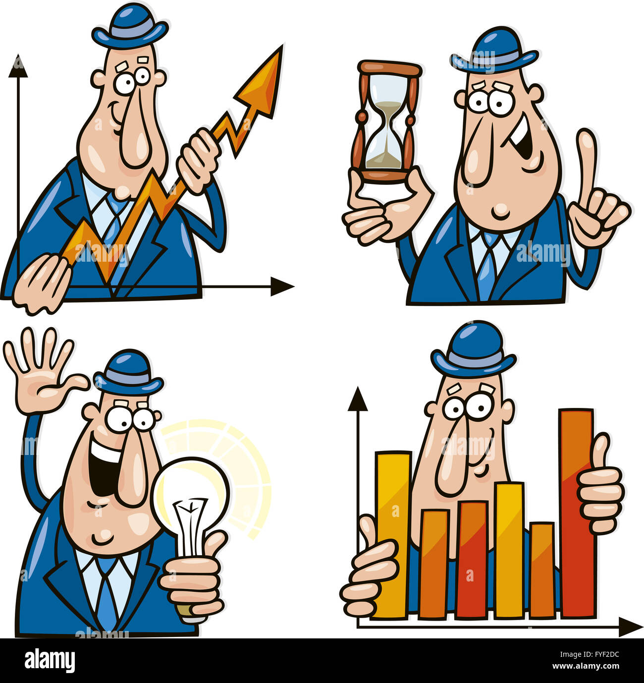 business cartoons with funny man Stock Photo - Alamy