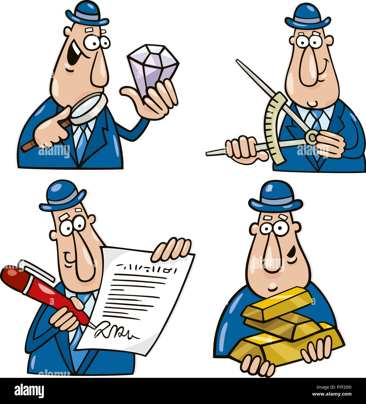 business cartoons with funny man Stock Photo - Alamy