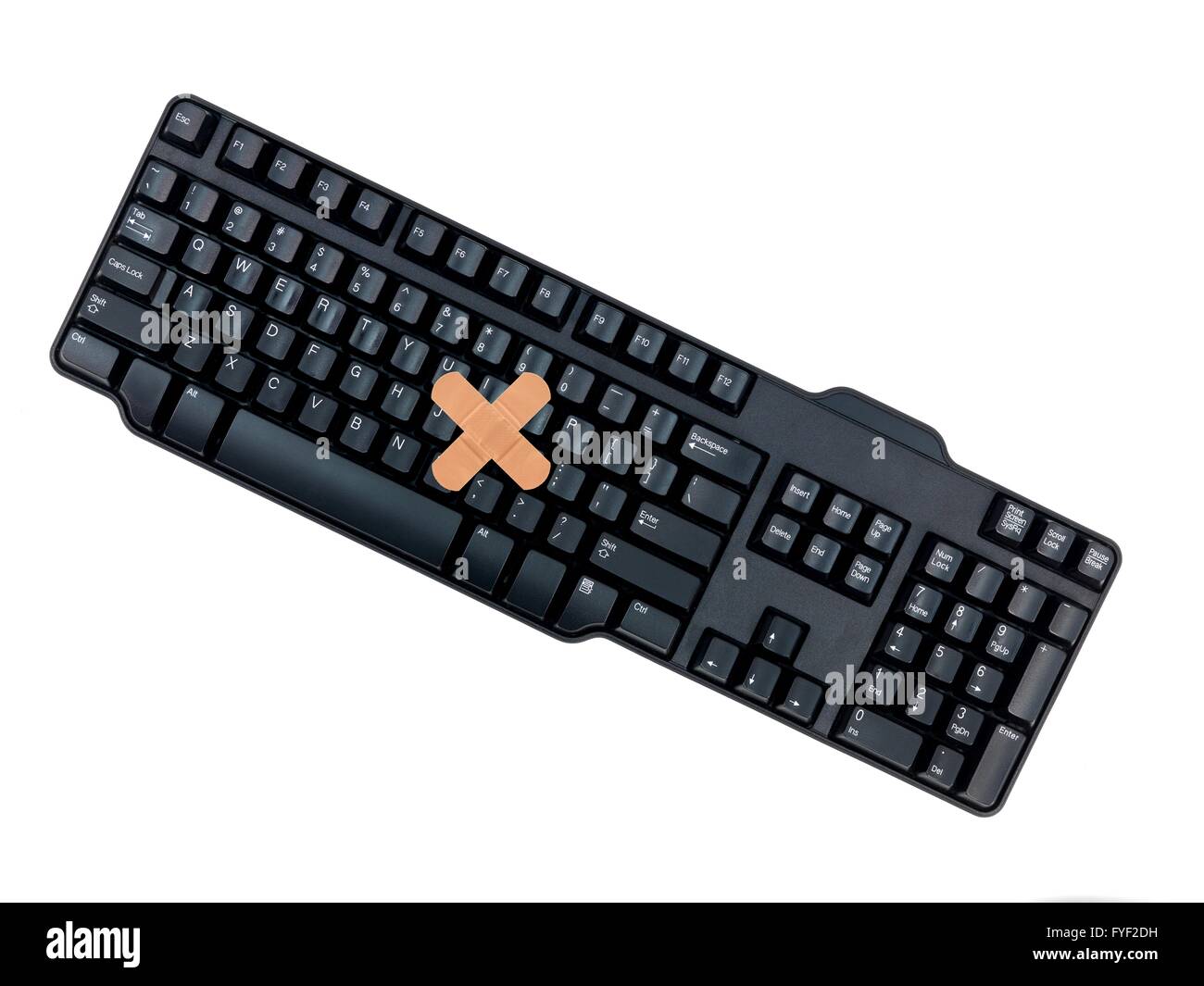 A computer keyboard isolated against a white background Stock Photo - Alamy