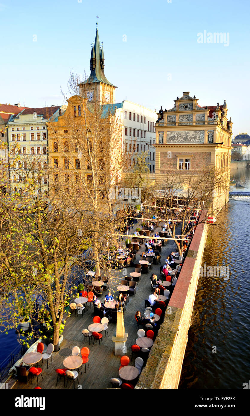 Prague, Czech Republic. Smetana Museum seen and outside terrasse of ...