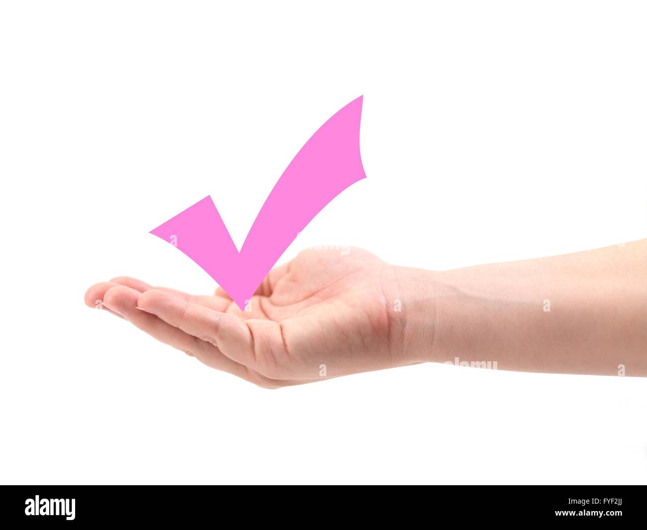A contempory photo of a hand holding a symbol Stock Photo - Alamy