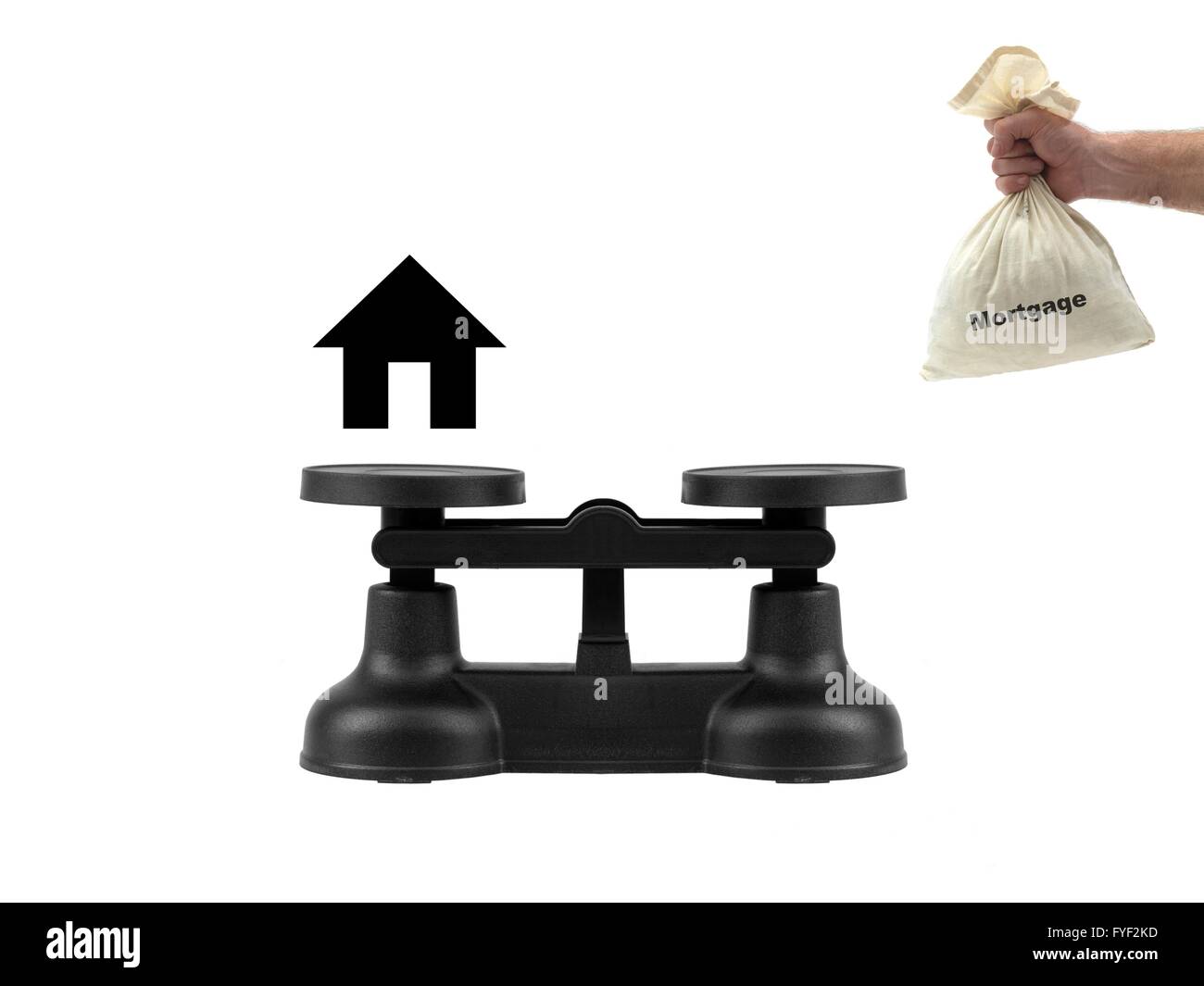 Kitchen balance scales isolated against a white background Stock Photo ...