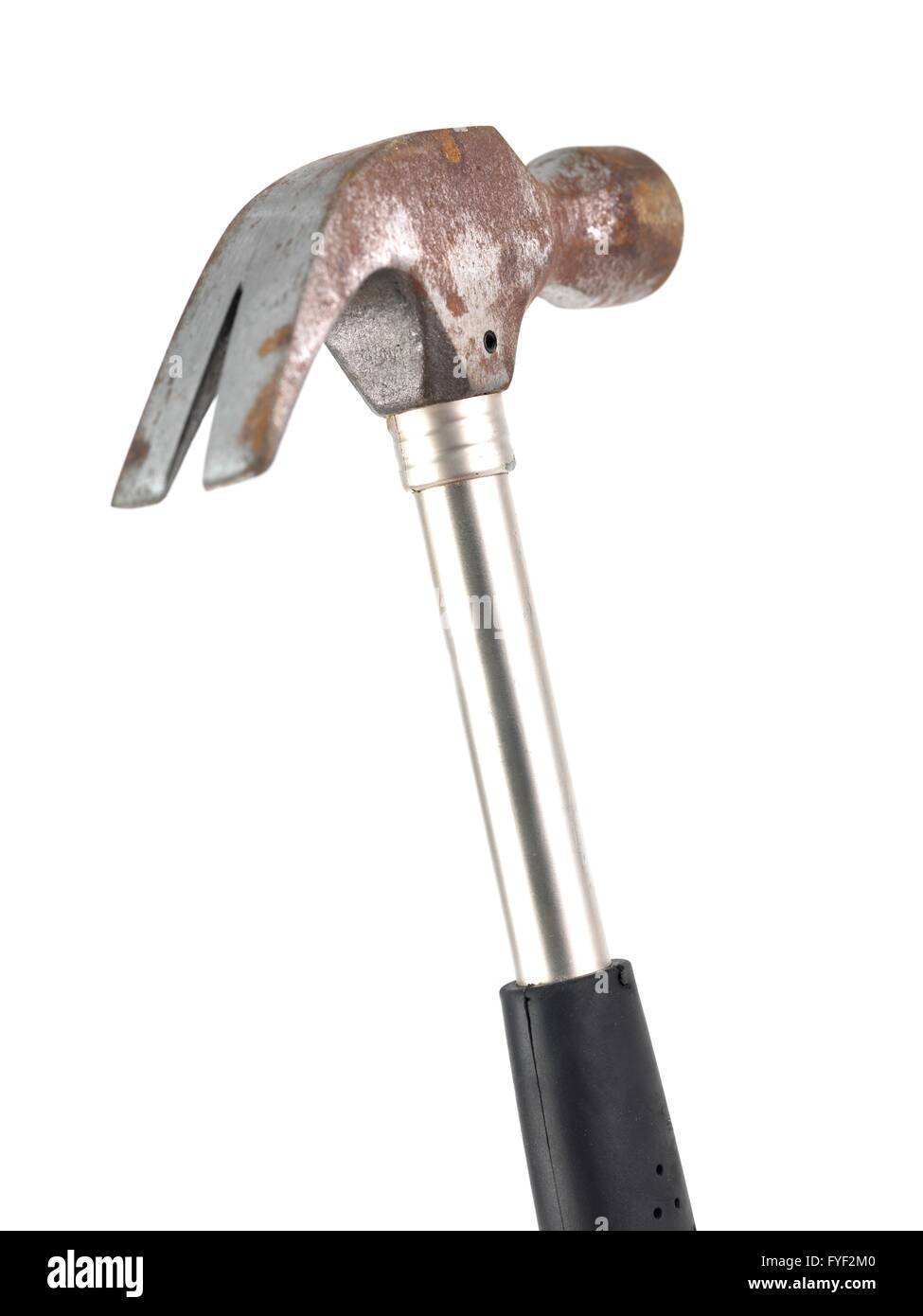 A metal hammer isolated against a white background Stock Photo - Alamy