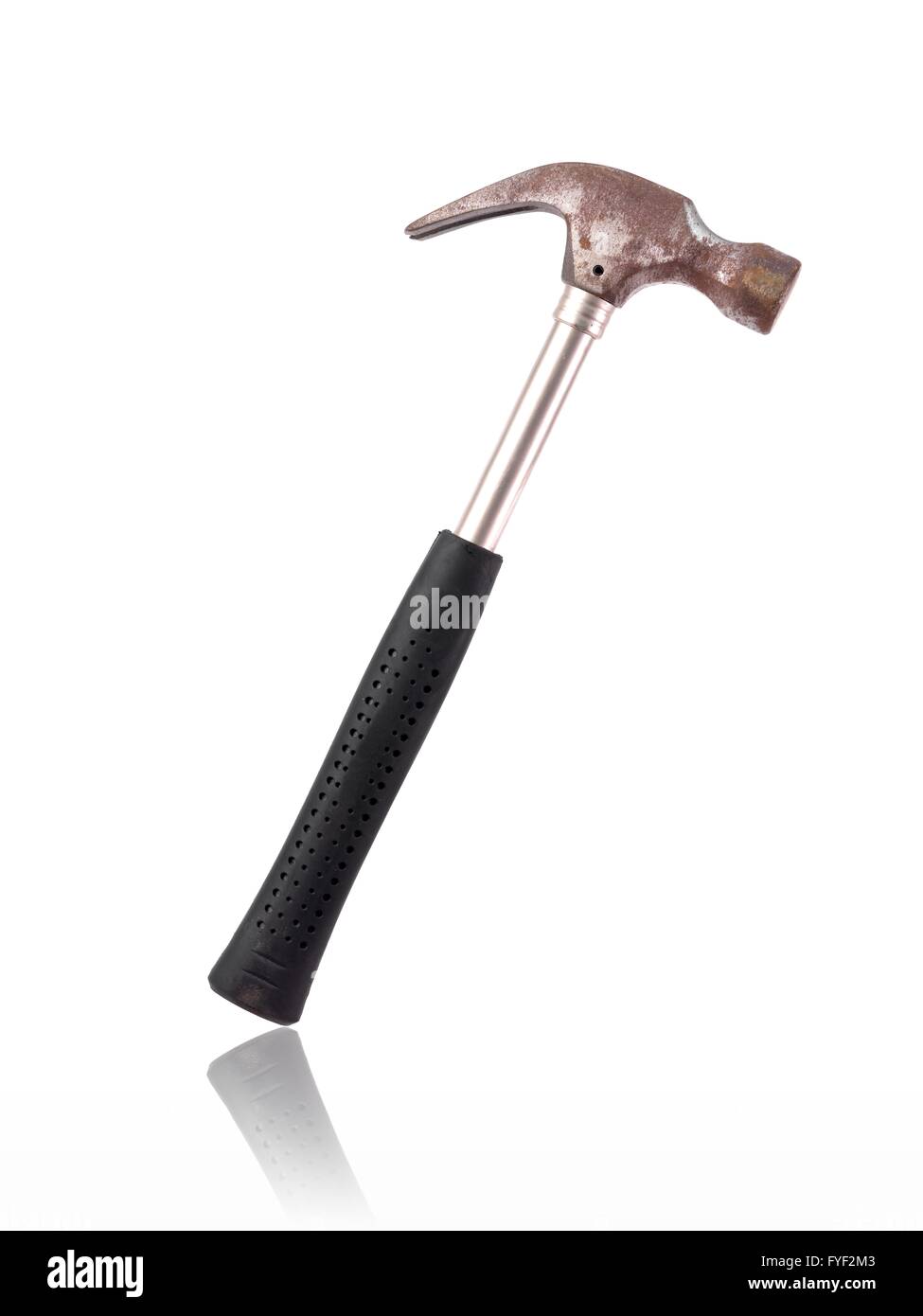 A metal hammer isolated against a white background Stock Photo - Alamy