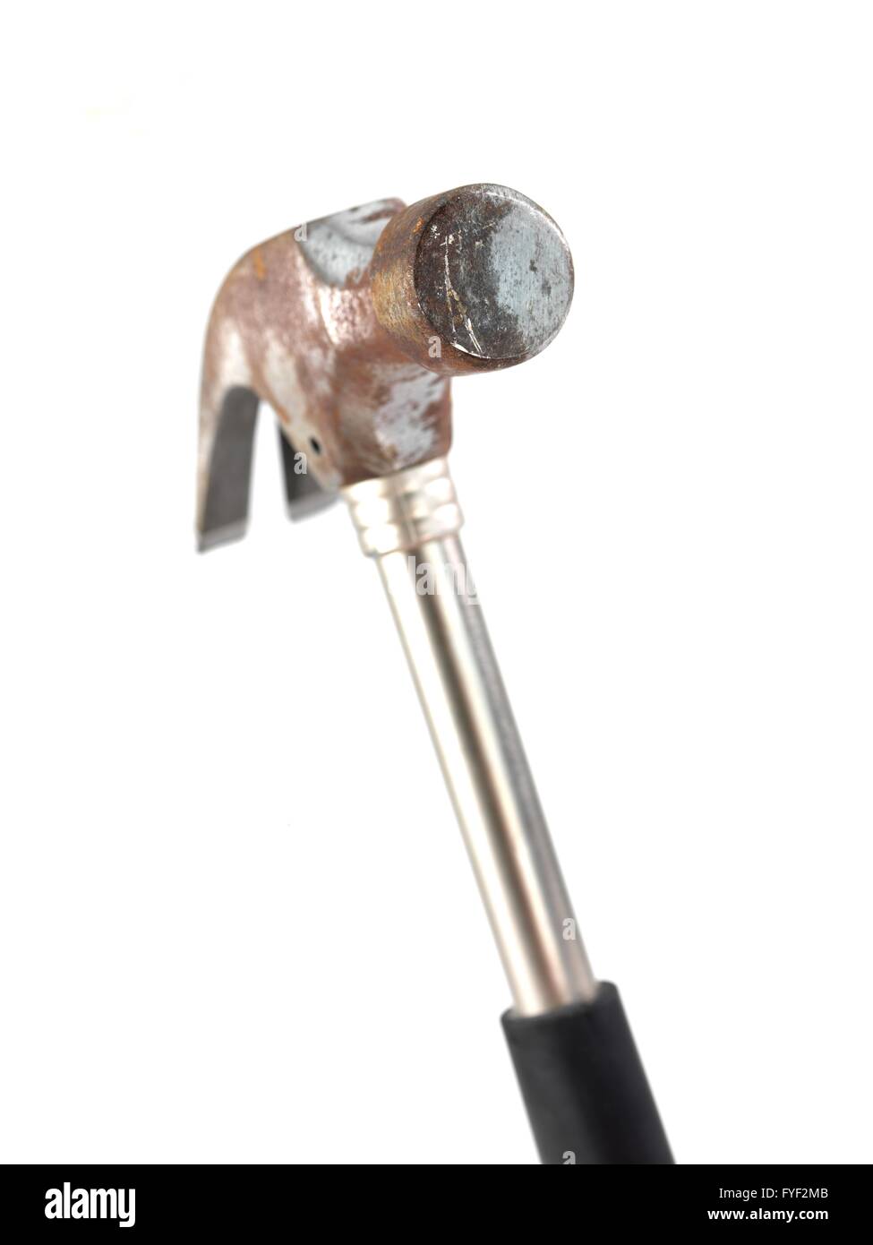 A metal hammer isolated against a white background Stock Photo - Alamy
