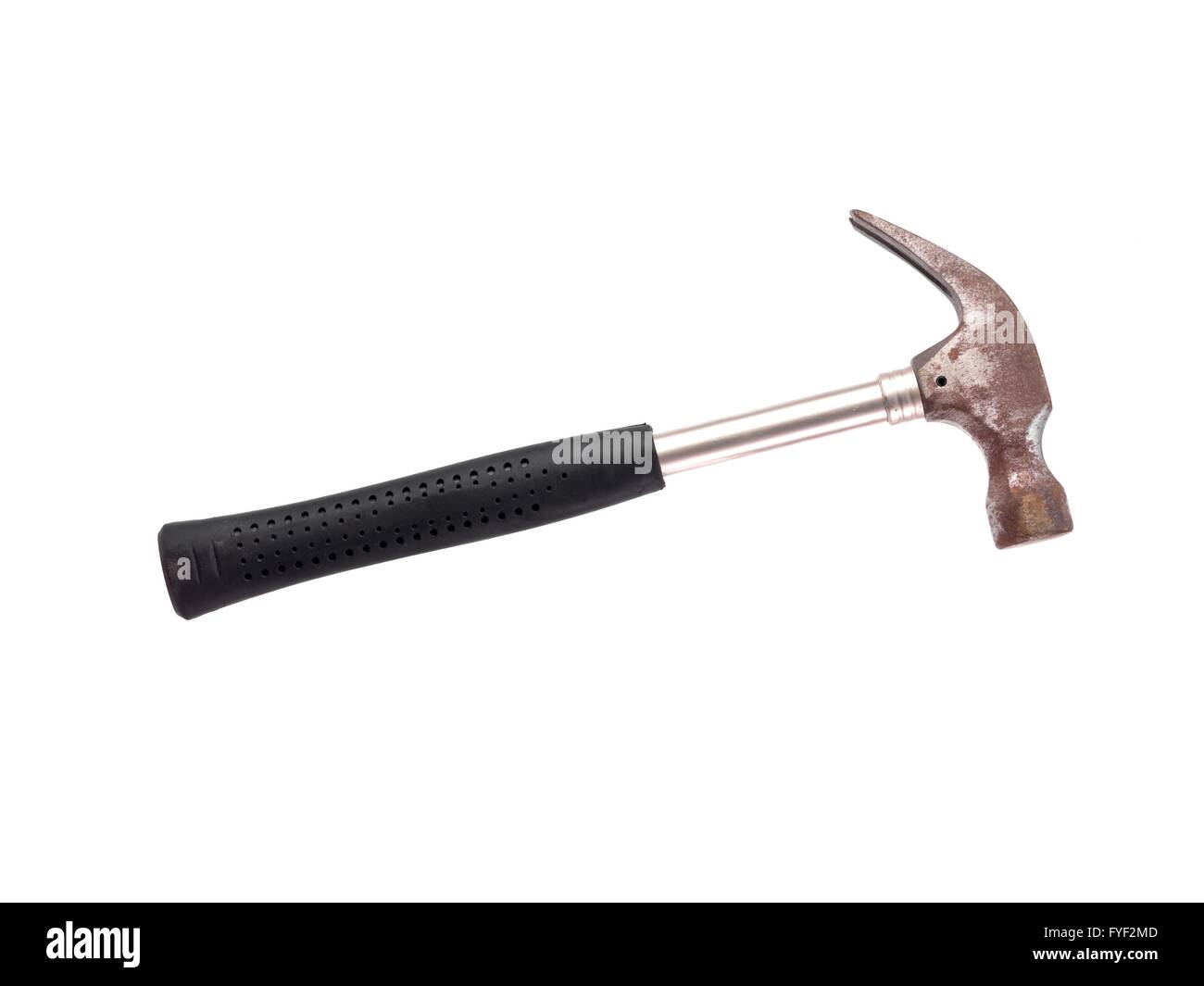 A metal hammer isolated against a white background Stock Photo - Alamy