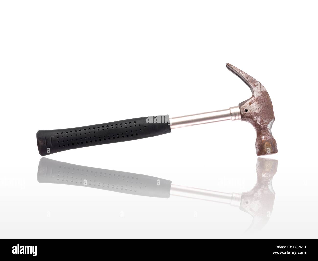 A metal hammer isolated against a white background Stock Photo - Alamy