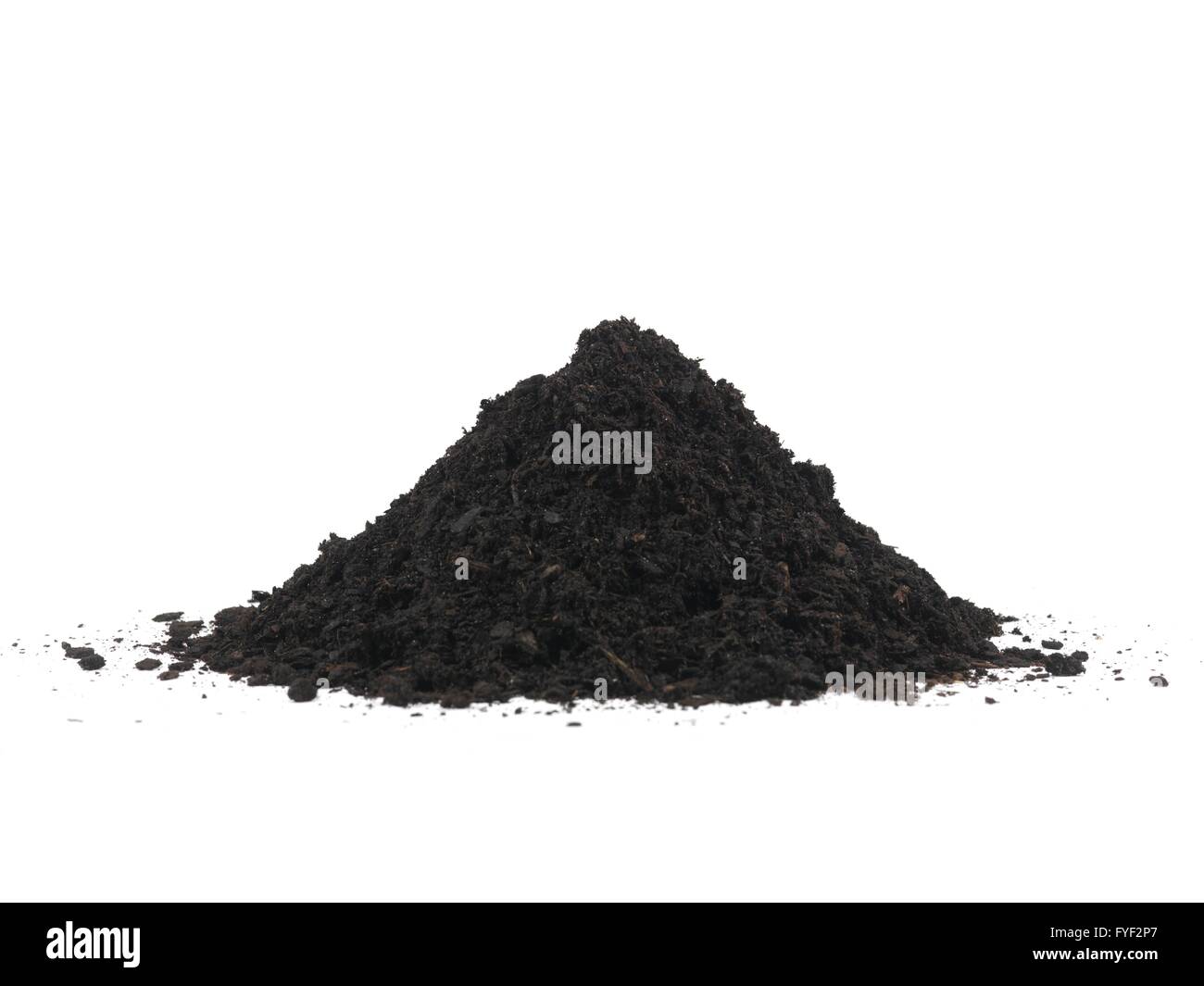 Garden soil isolated against a white background Stock Photo - Alamy