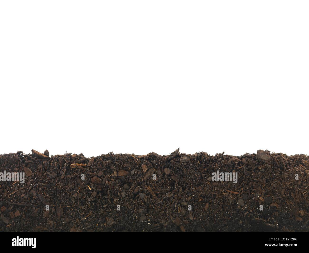 Garden soil isolated against a white background Stock Photo - Alamy