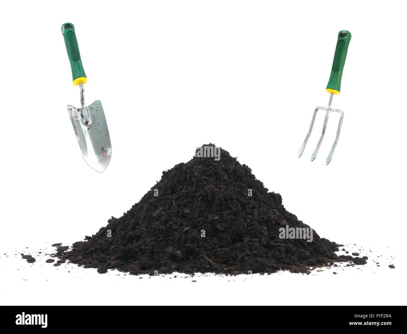 Garden soil isolated against a white background Stock Photo - Alamy