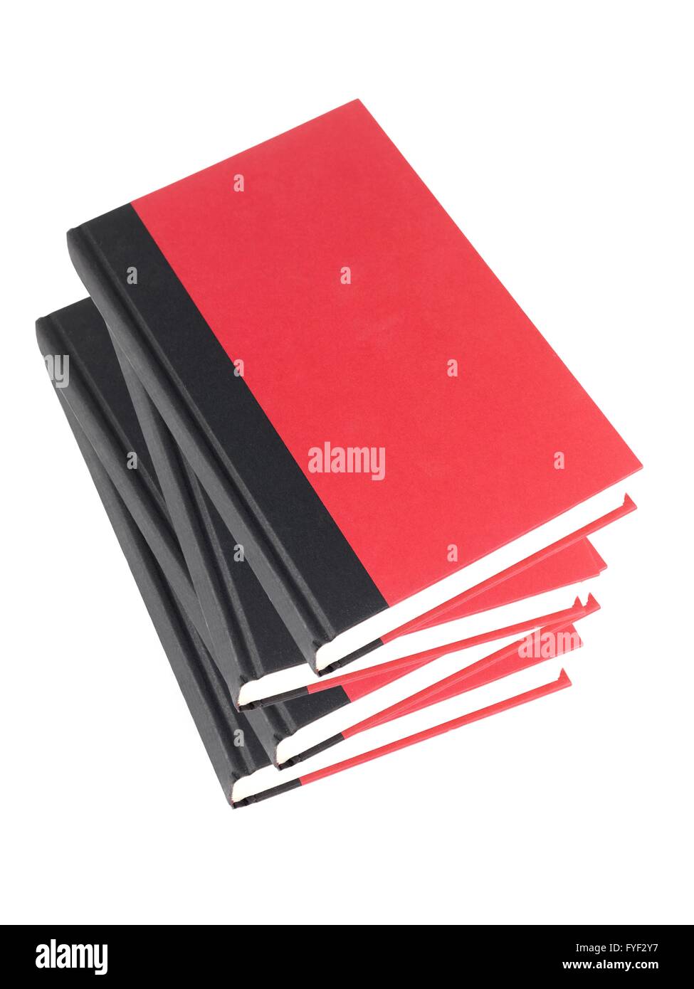 Red books isolated against a white background Stock Photo - Alamy