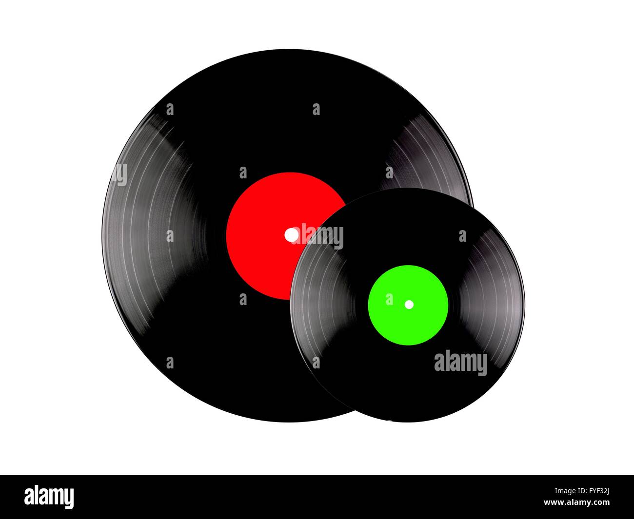 Vinyl records isolated against a white background Stock Photo - Alamy