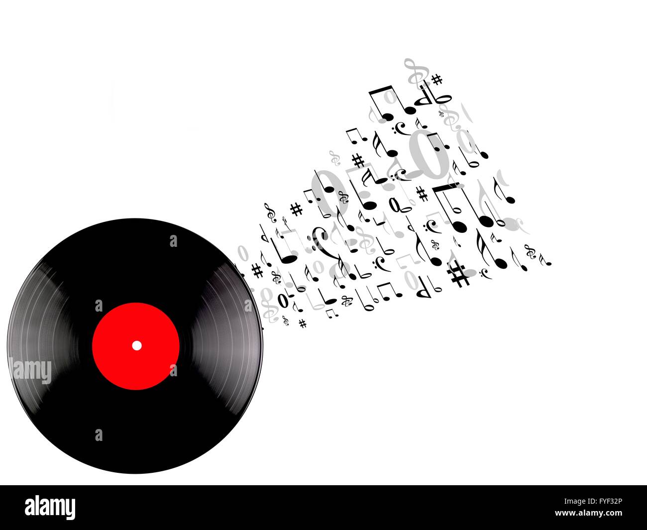 Vinyl records isolated against a white background Stock Photo - Alamy