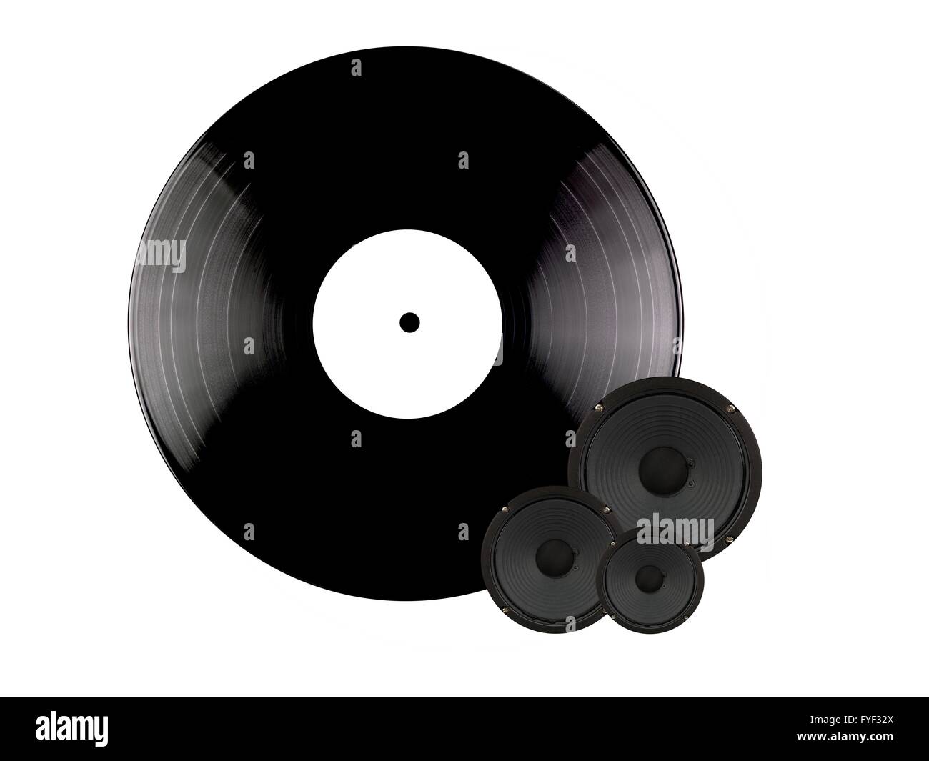 Vinyl records isolated against a white background Stock Photo - Alamy
