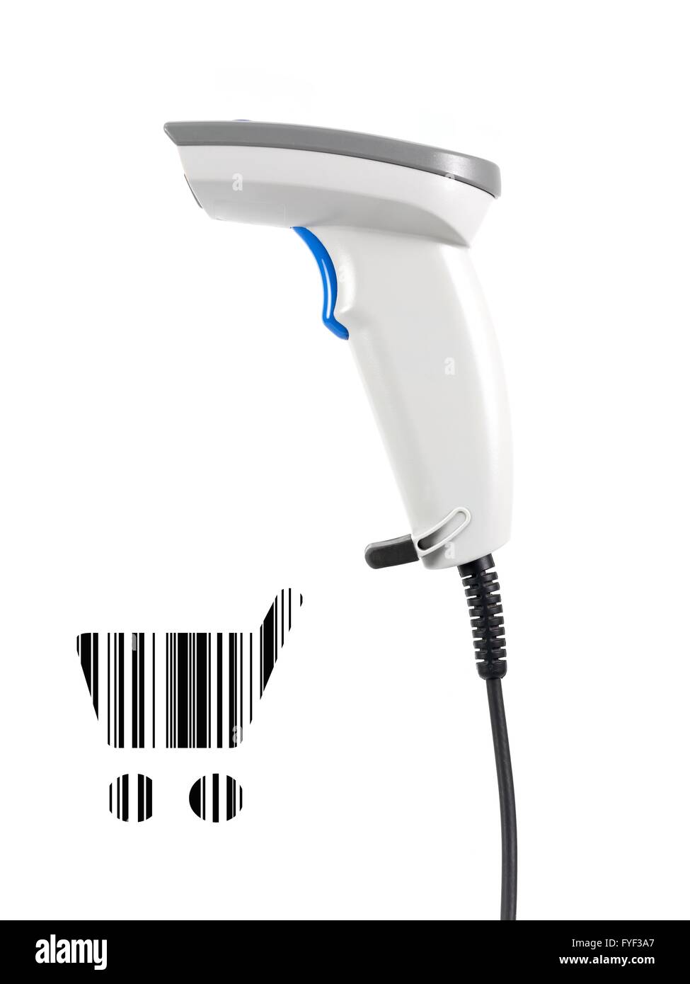A barcode scanner isolated against a white background Stock Photo - Alamy