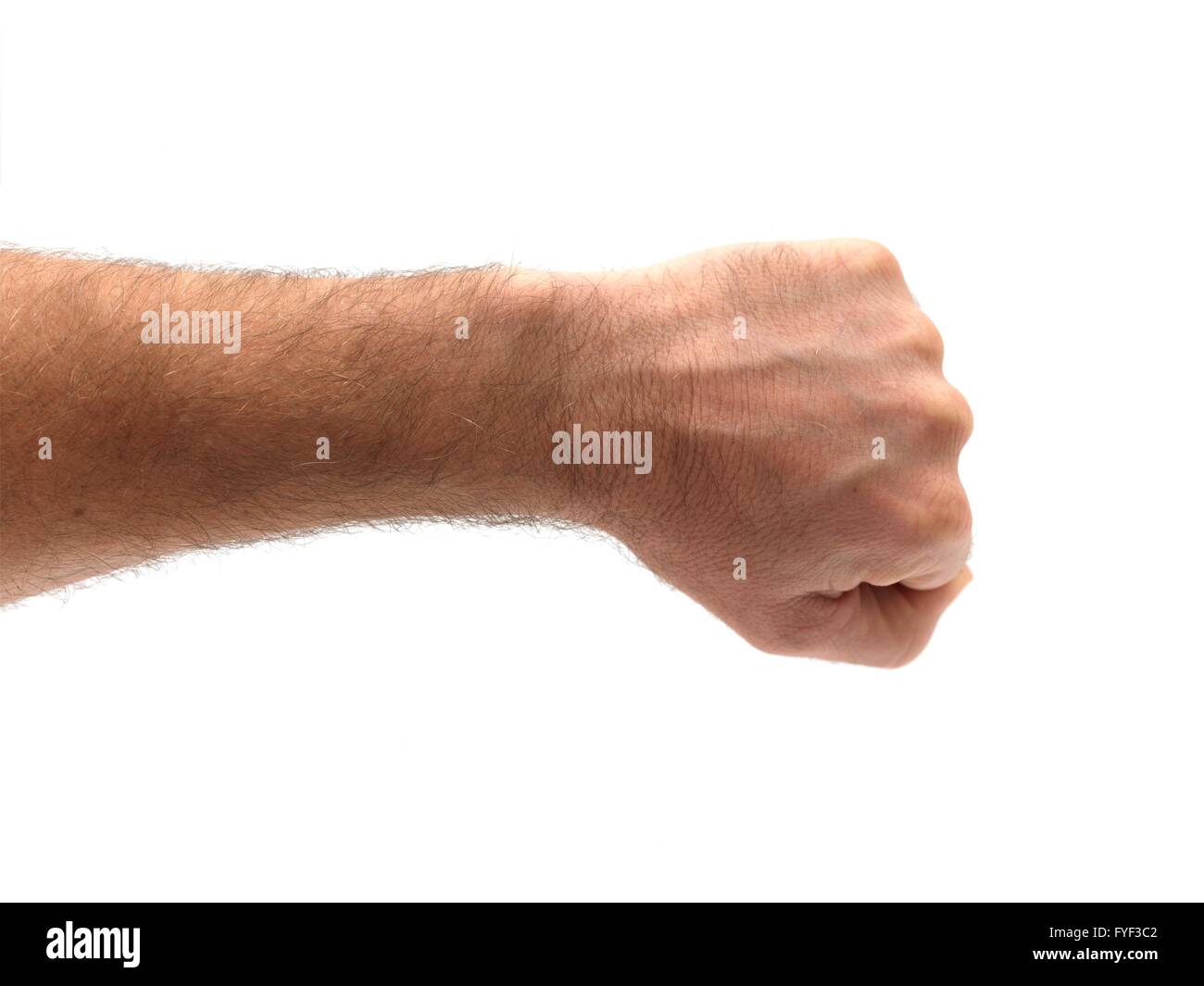 A hand shaped as a fist isolated against a white background Stock Photo ...