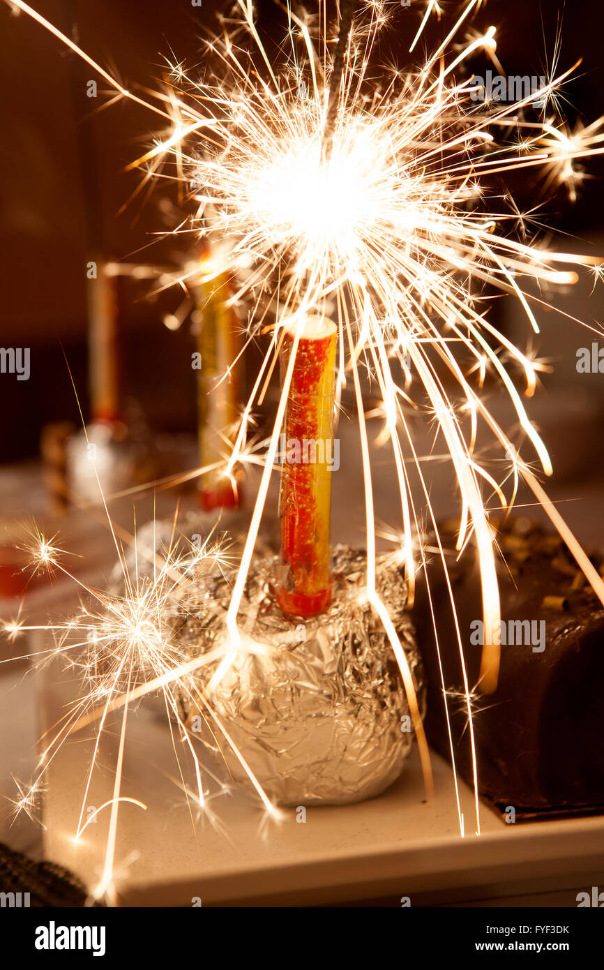 Firework on ice cream buffet Stock Photo - Alamy