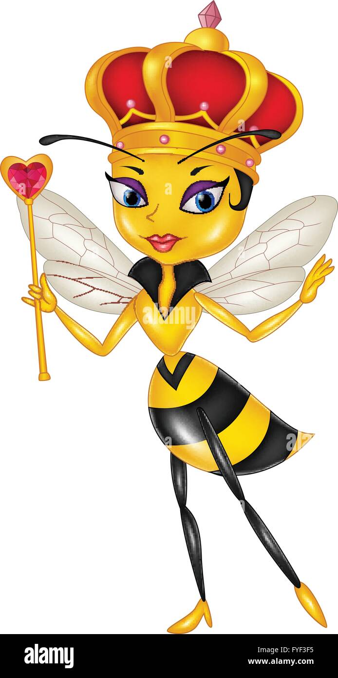 Cartoon queen bee character Stock Vector Image & Art - Alamy