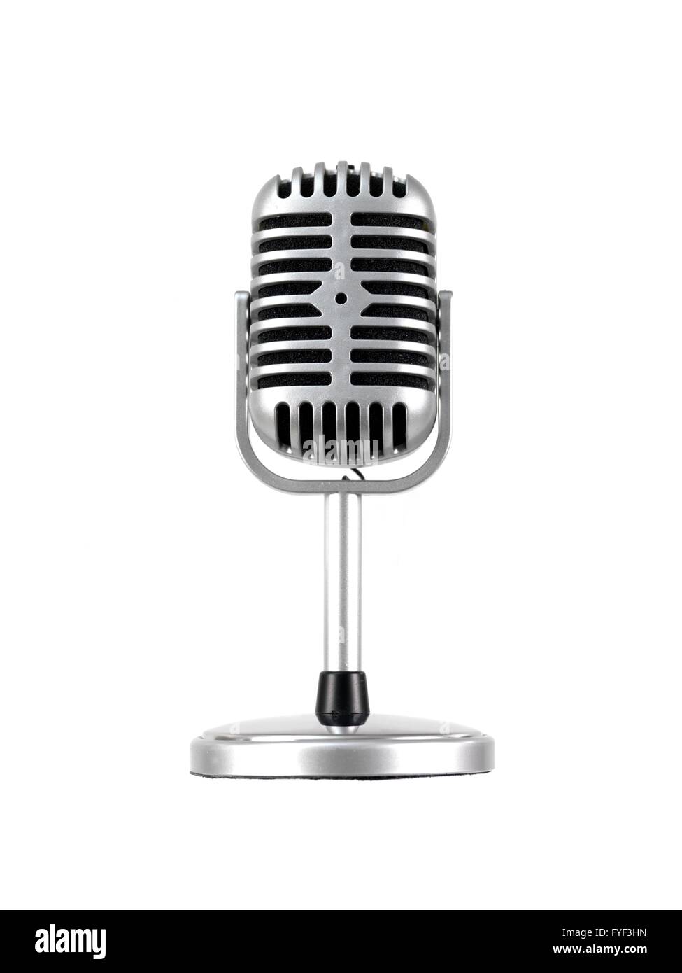 A microphone isolated against a white background Stock Photo - Alamy