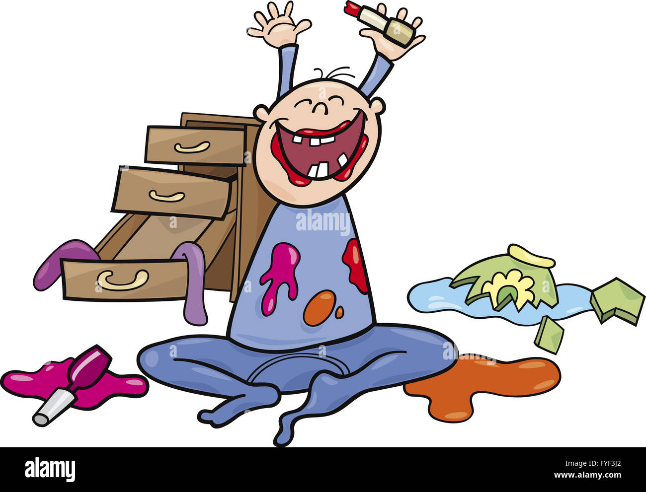 baby boy and mess Stock Photo - Alamy