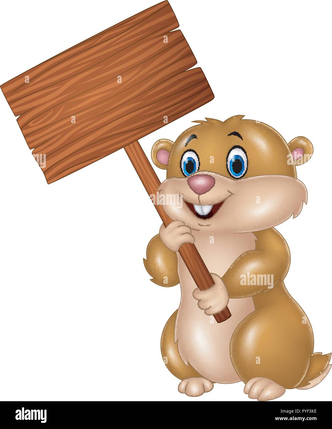 Cute Groundhog holding blank sign Stock Vector Image & Art - Alamy