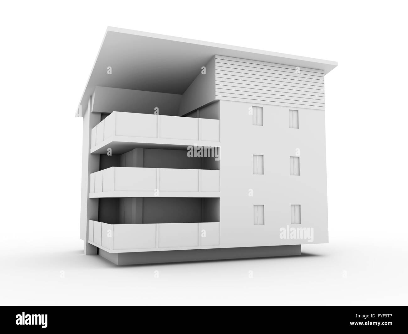 Terrace modern residential building Cut Out Stock Images & Pictures - Alamy