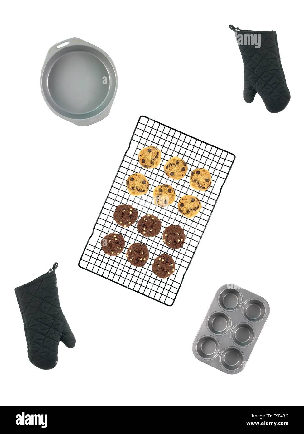 Baking items isolated against a white background Stock Photo - Alamy