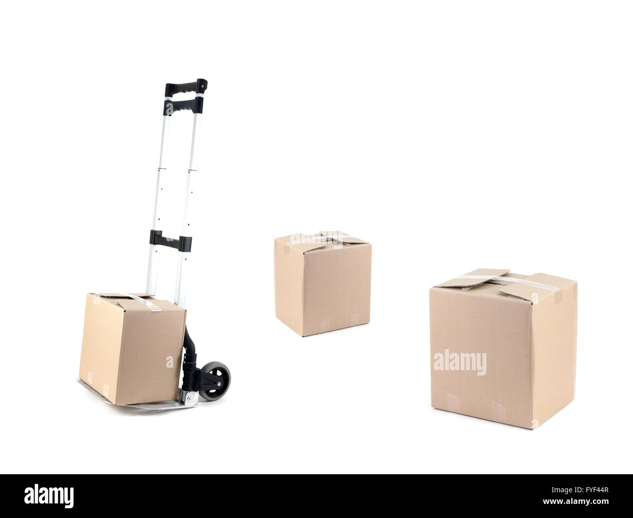 A removal trolley isolated against a white background Stock Photo - Alamy