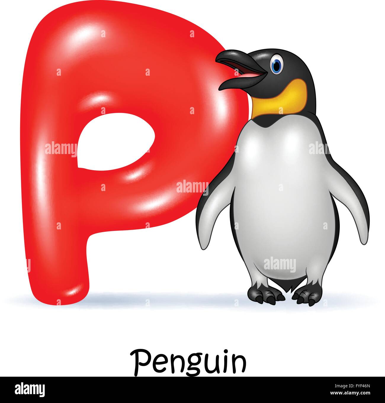 Illustration of P letter for Penguin Stock Vector Image & Art - Alamy