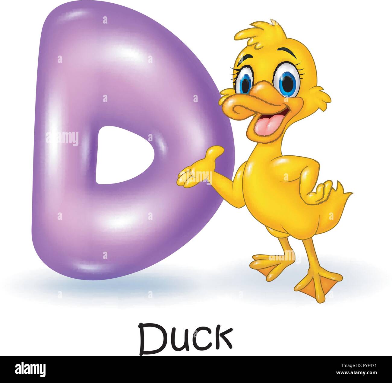 Illustration of D letter for Duck Stock Vector Image & Art - Alamy