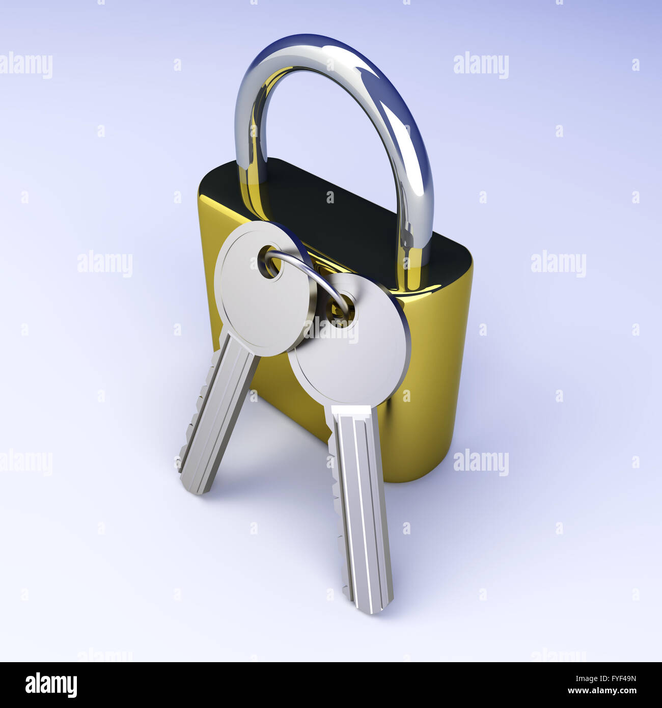 Padlock with Keys Stock Photo - Alamy