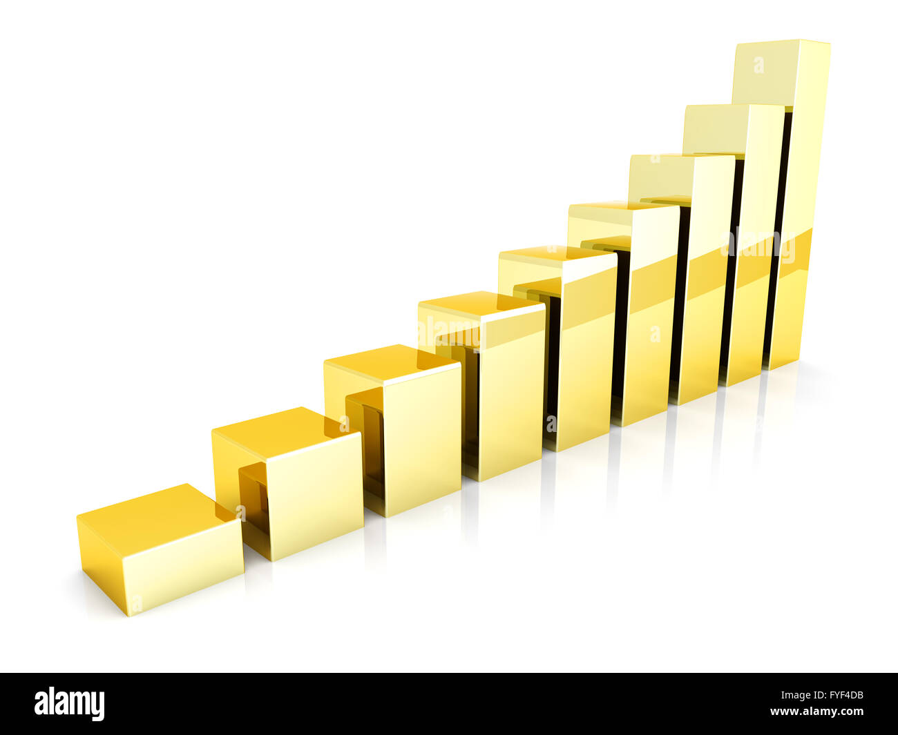 3d render ascending bar graph hi-res stock photography and images - Alamy