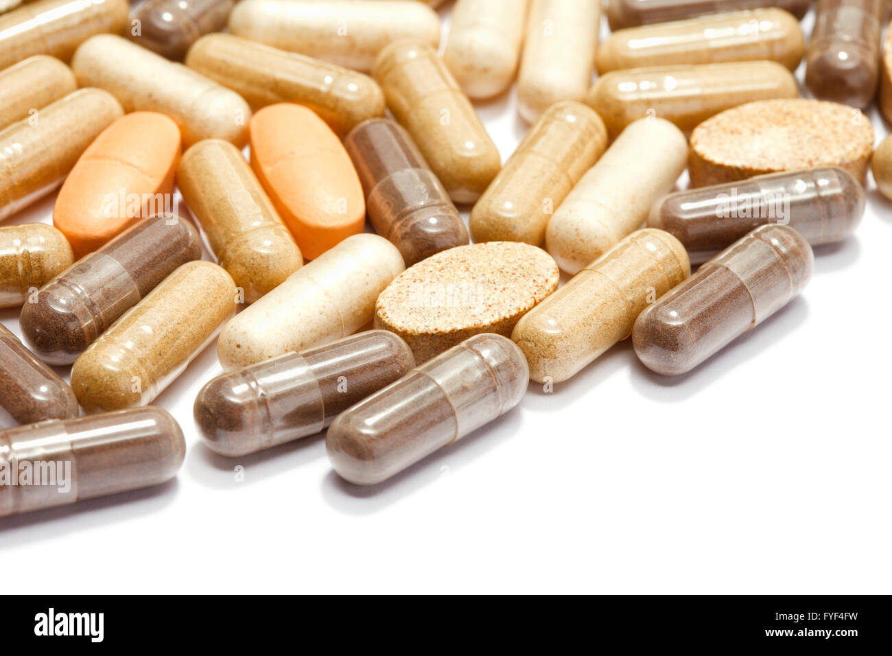 Medicinal pills piled up a bunch Stock Photo - Alamy