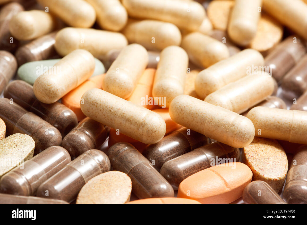 Medicinal pills piled up a bunch Stock Photo - Alamy