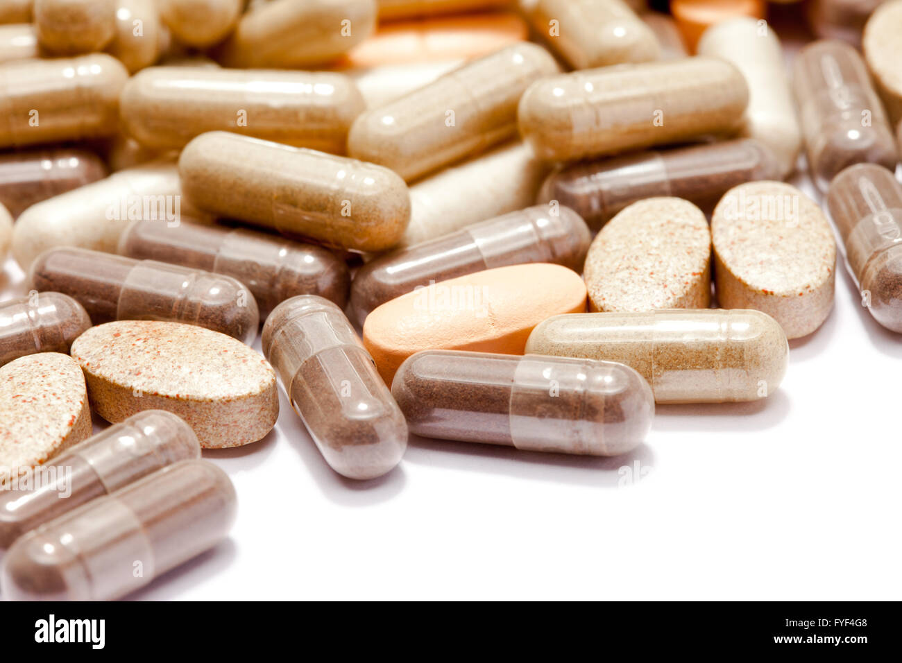 Medicinal pills piled up a bunch Stock Photo - Alamy