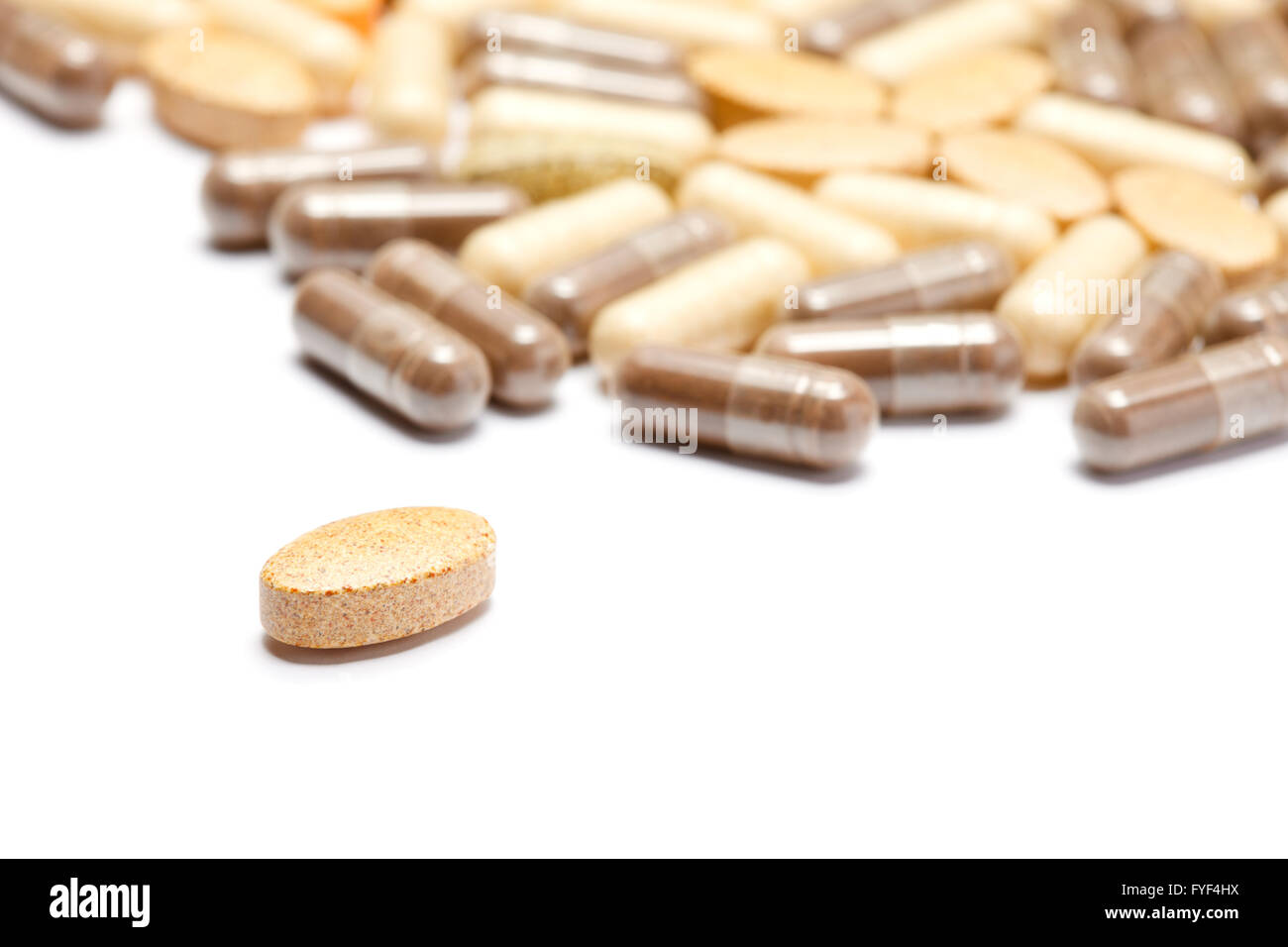 Medicinal pills piled up a bunch Stock Photo - Alamy