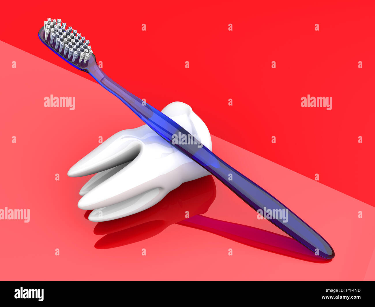 Toothbrush with a Tooth Stock Photo - Alamy