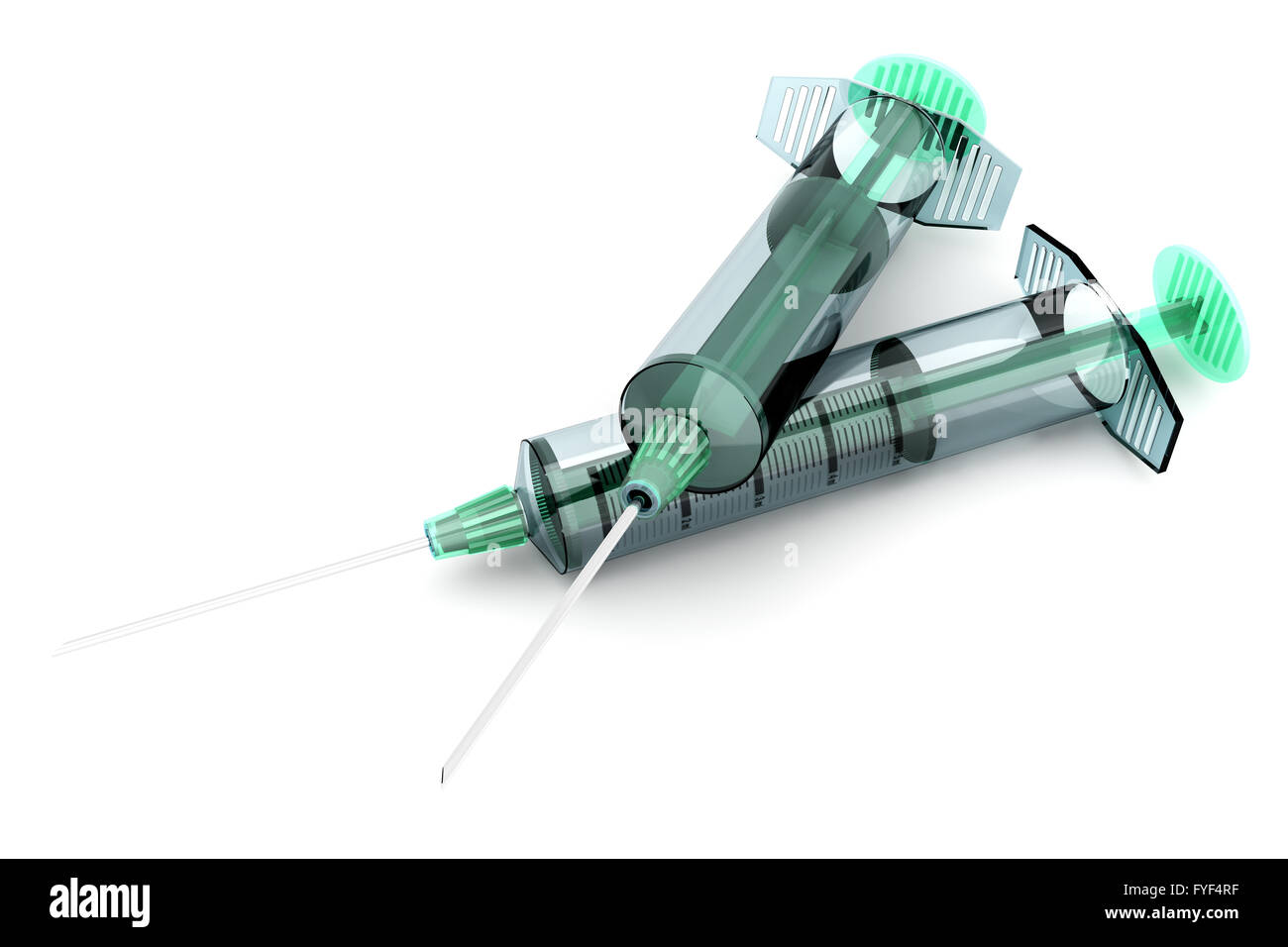 Plastic medicine syringes Cut Out Stock Images & Pictures - Alamy