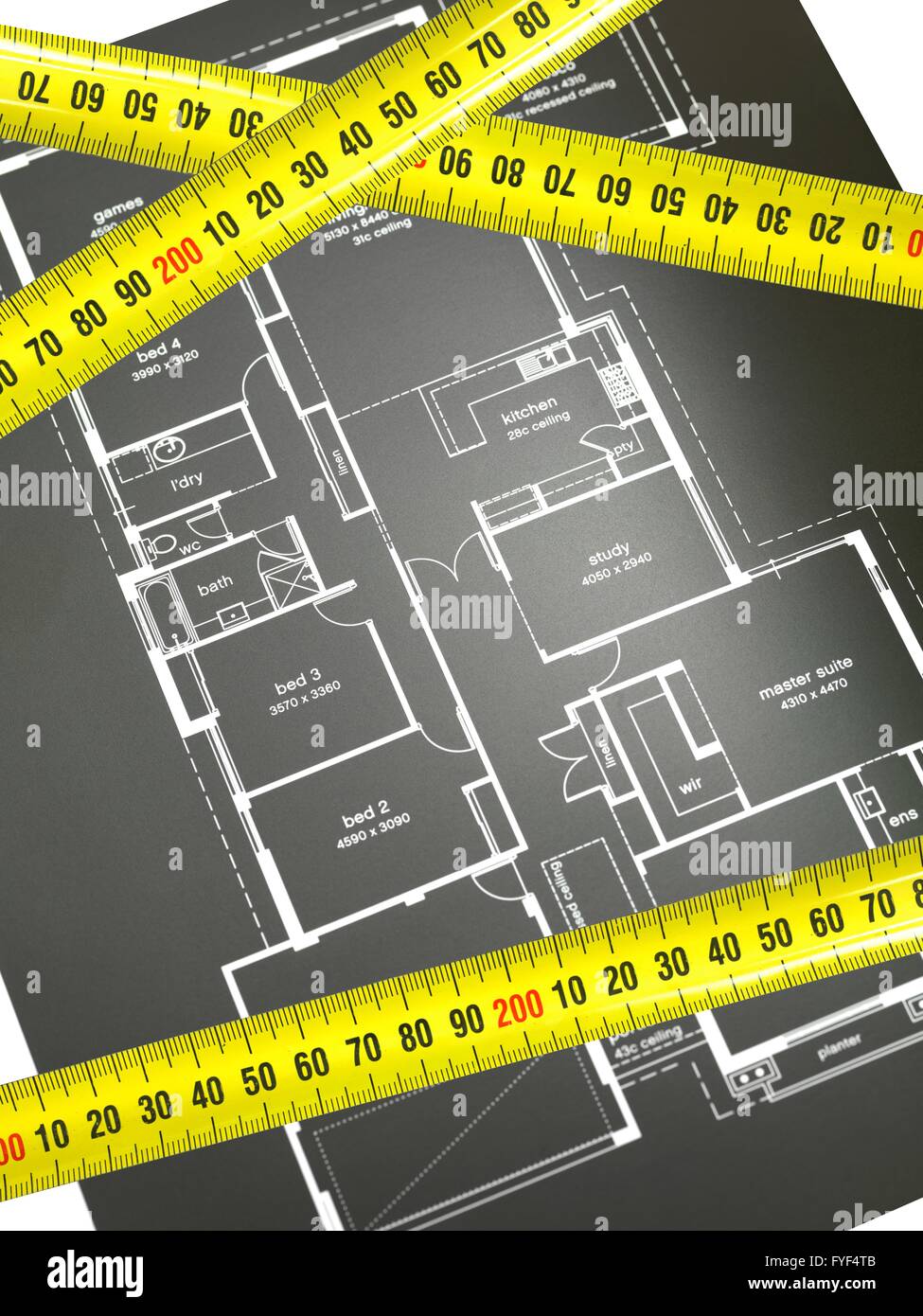 House plans isolated against a white background Stock Photo - Alamy